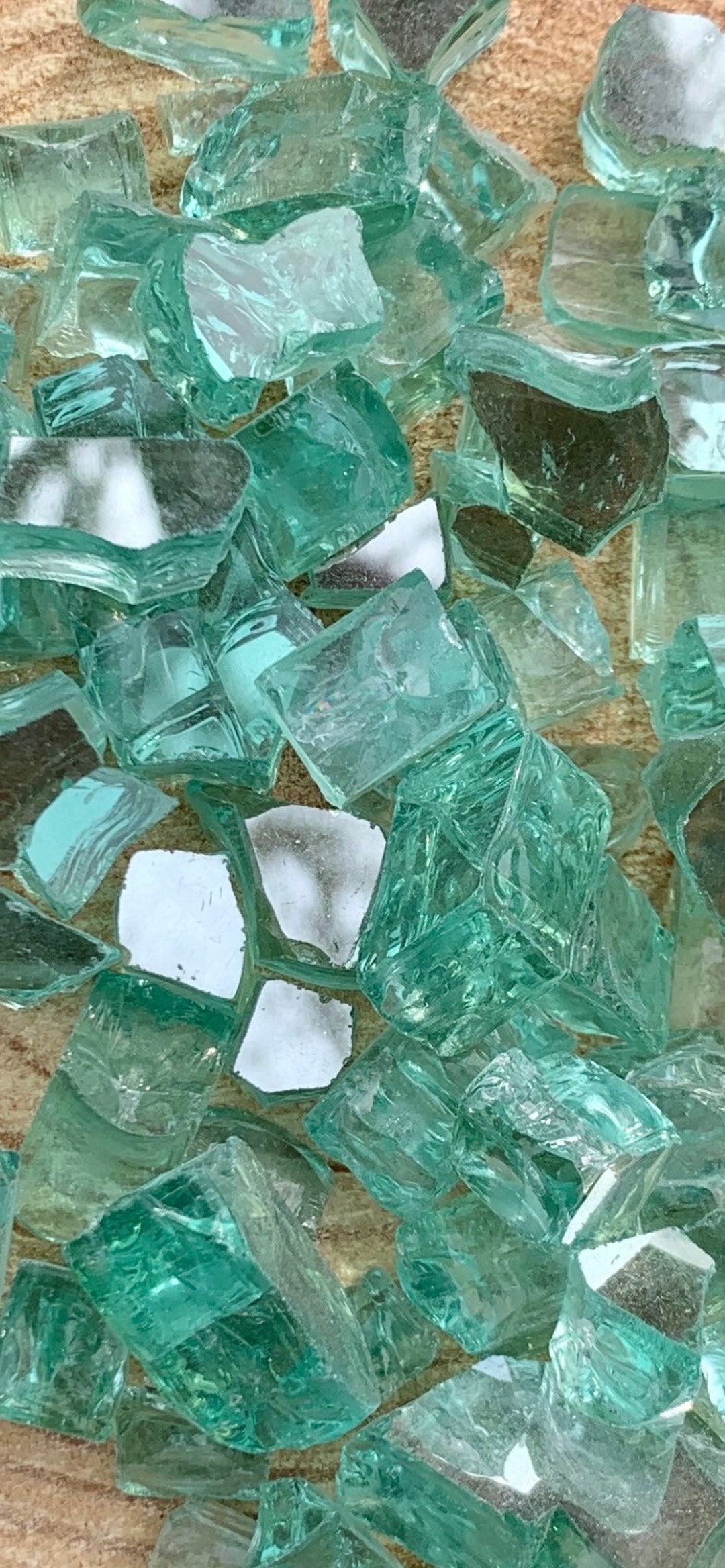 Green Shimmer Reflective Glass/mosaic Glass/non-fusible - Etsy