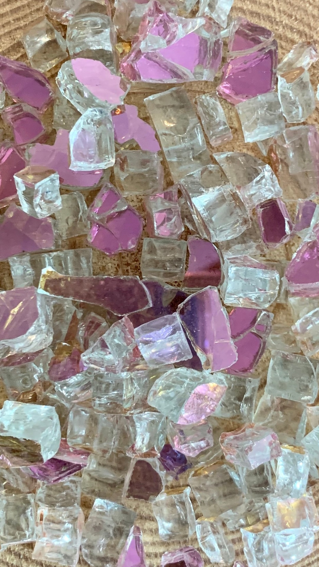 Pink Shimmer Reflective Glass/mosaic Glass/non-fusible - Etsy
