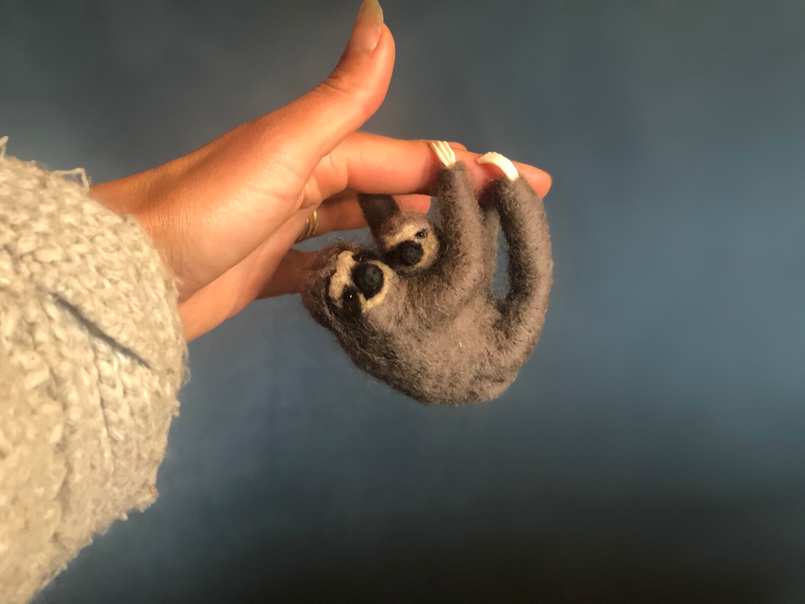 Needle Felted Sloth With Baby - Etsy
