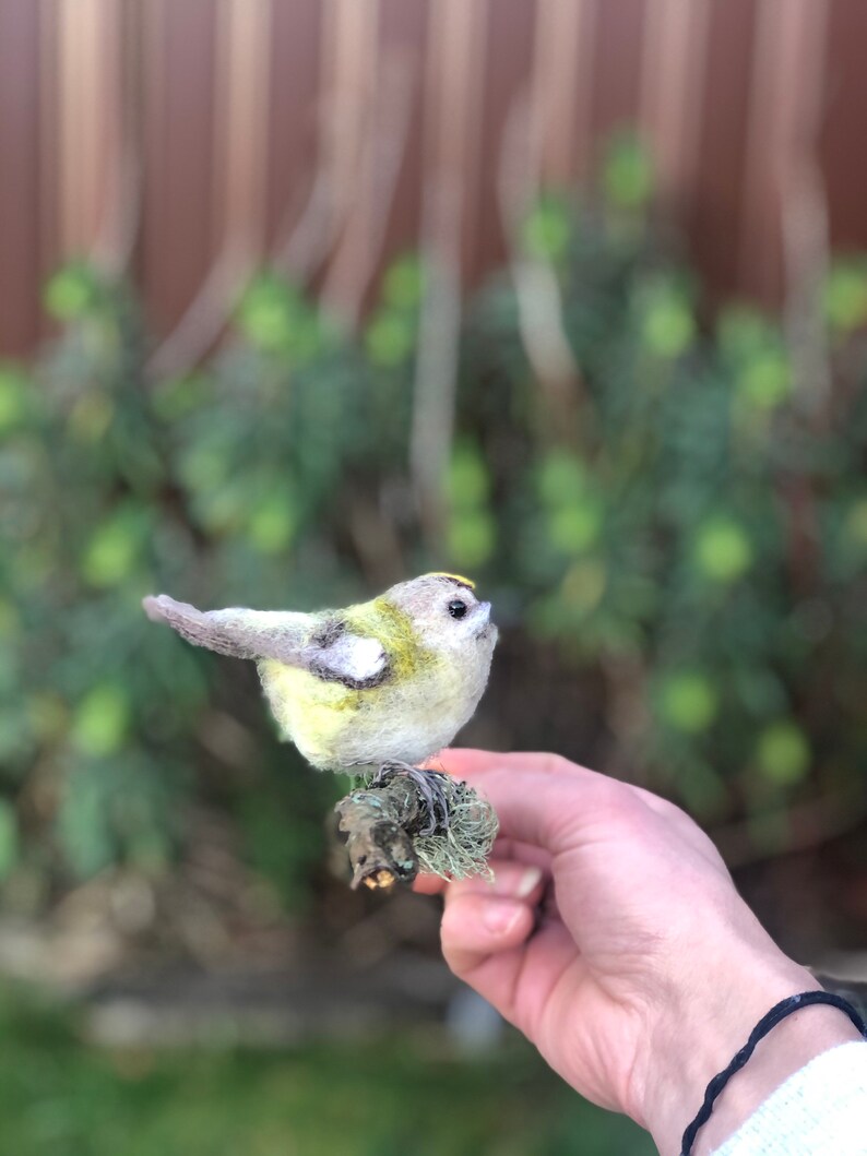 Needle Felted Gold Crest Sculpture British Bird | Etsy