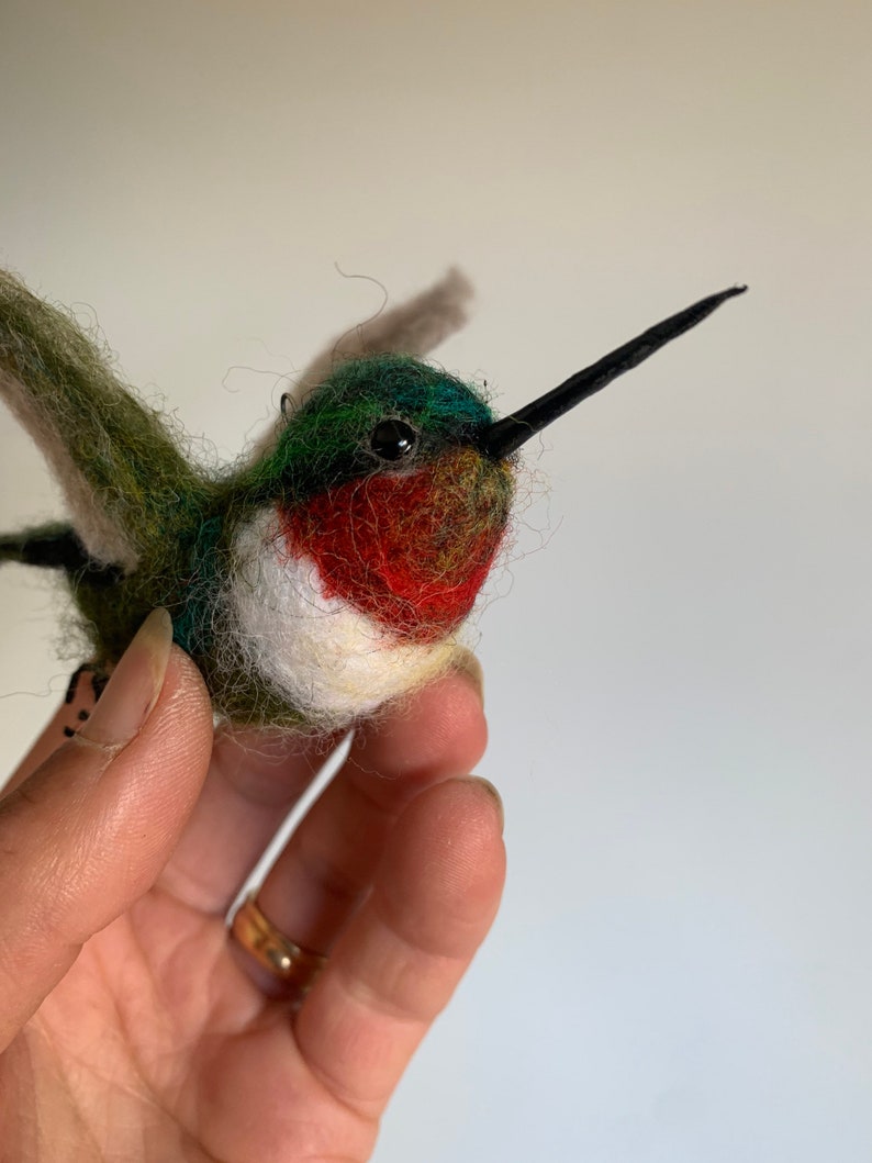 Needle Felted Hummingbird Sculpture Made to Order - Etsy