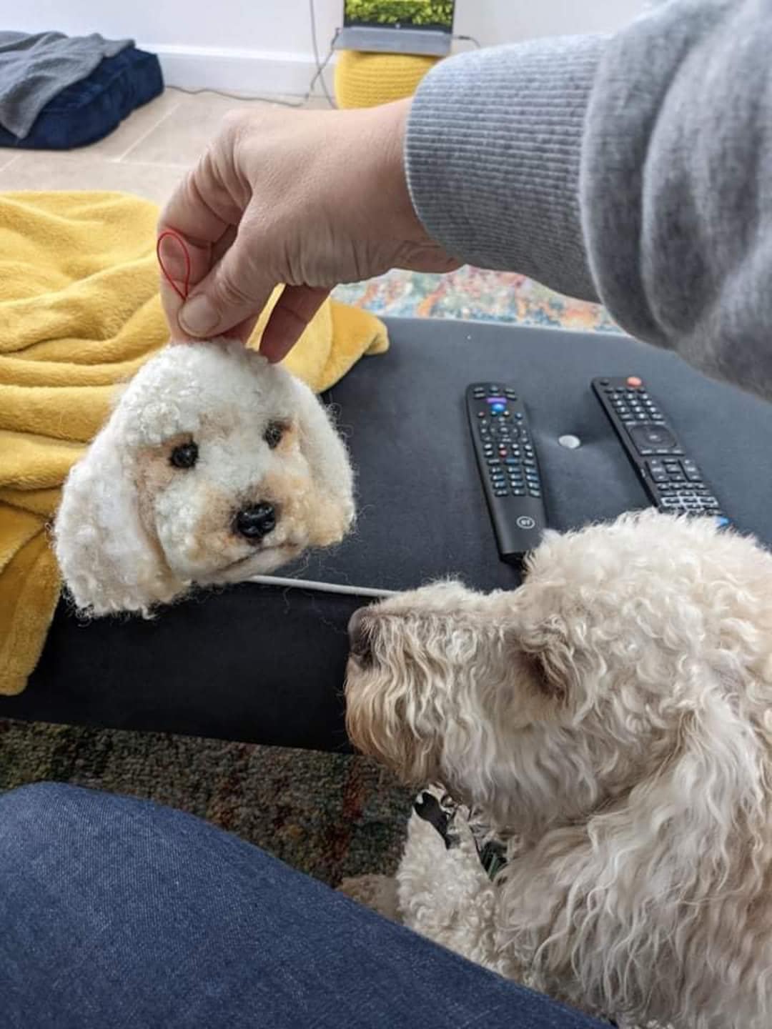 Needle Felted Hanging Cavapoo Cockerpoo Dog Sculpture Bauble ...