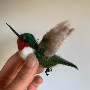 Needle Felted Hummingbird Sculpture Made to Order - Etsy