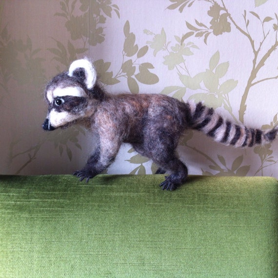 Baby Raccoon Needle Felted Glass Eyes Sheep Wool. Poseable Wire Armature Animal Soft Sculpture Made to Order Etsy UK