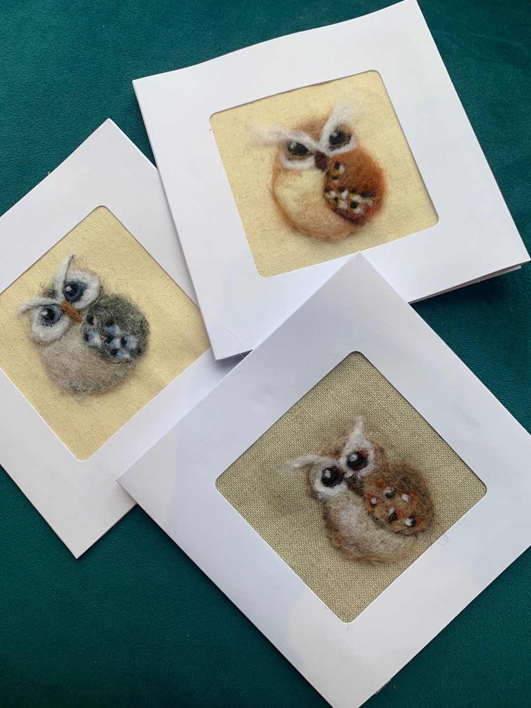 Needle Felted Owl Card - Etsy UK