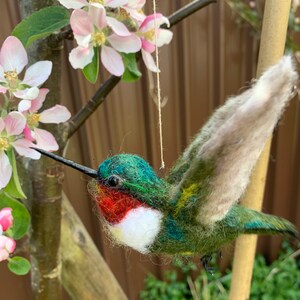 Needle Felted Hummingbird Sculpture Made to Order - Etsy