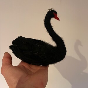 Black or White Needle Felted Swan Sculpture With Feathers and Optional ...