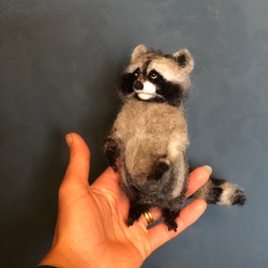 Needle Felted Raccoon Made to Order - Etsy