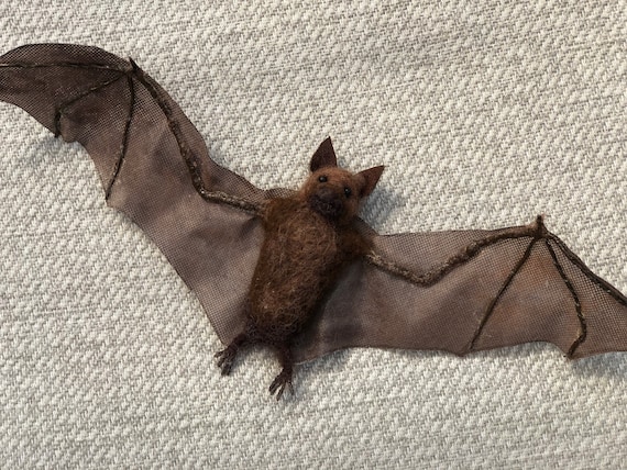 Needle Felted Bat Sculpture | Etsy