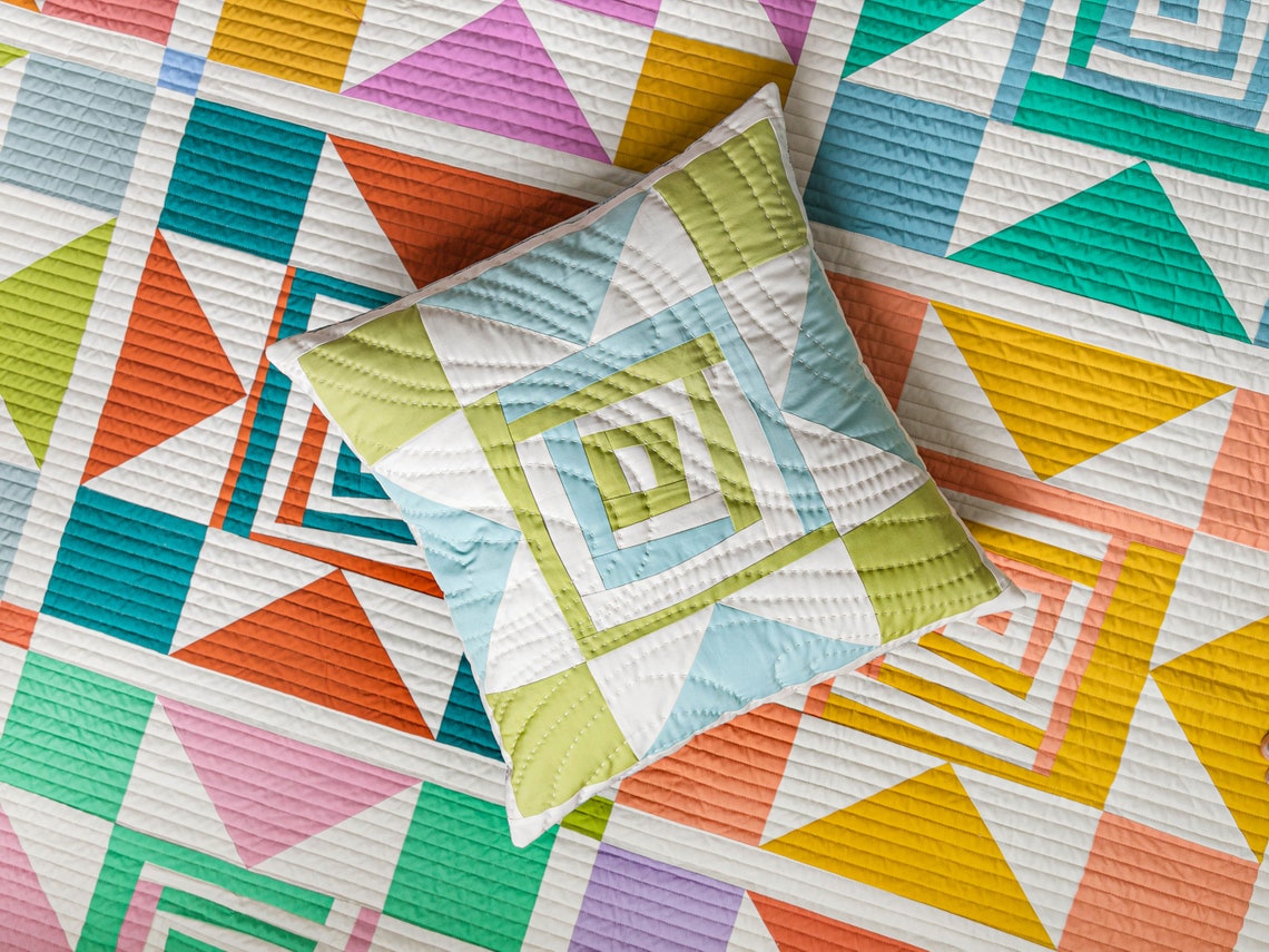 Shining Star Quilt and Pillow Bundle Pattern PDF Download - DIY Sewing ...