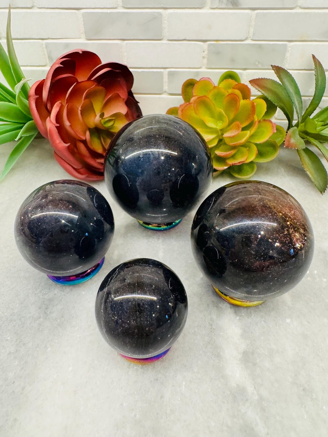 Bloodshot Iolite Spheres - Etsy