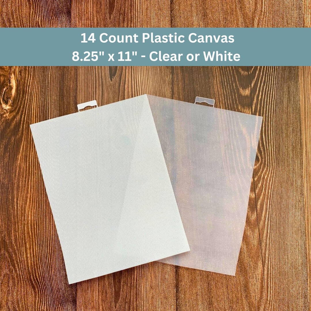 14 Count Plastic Canvas for Cross Stitch & Needlework - Clear or White ...