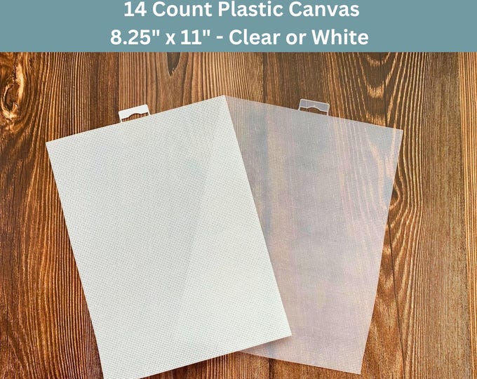 14 Count Plastic Canvas for Cross Stitch & Needlework Clear or White 8. ...