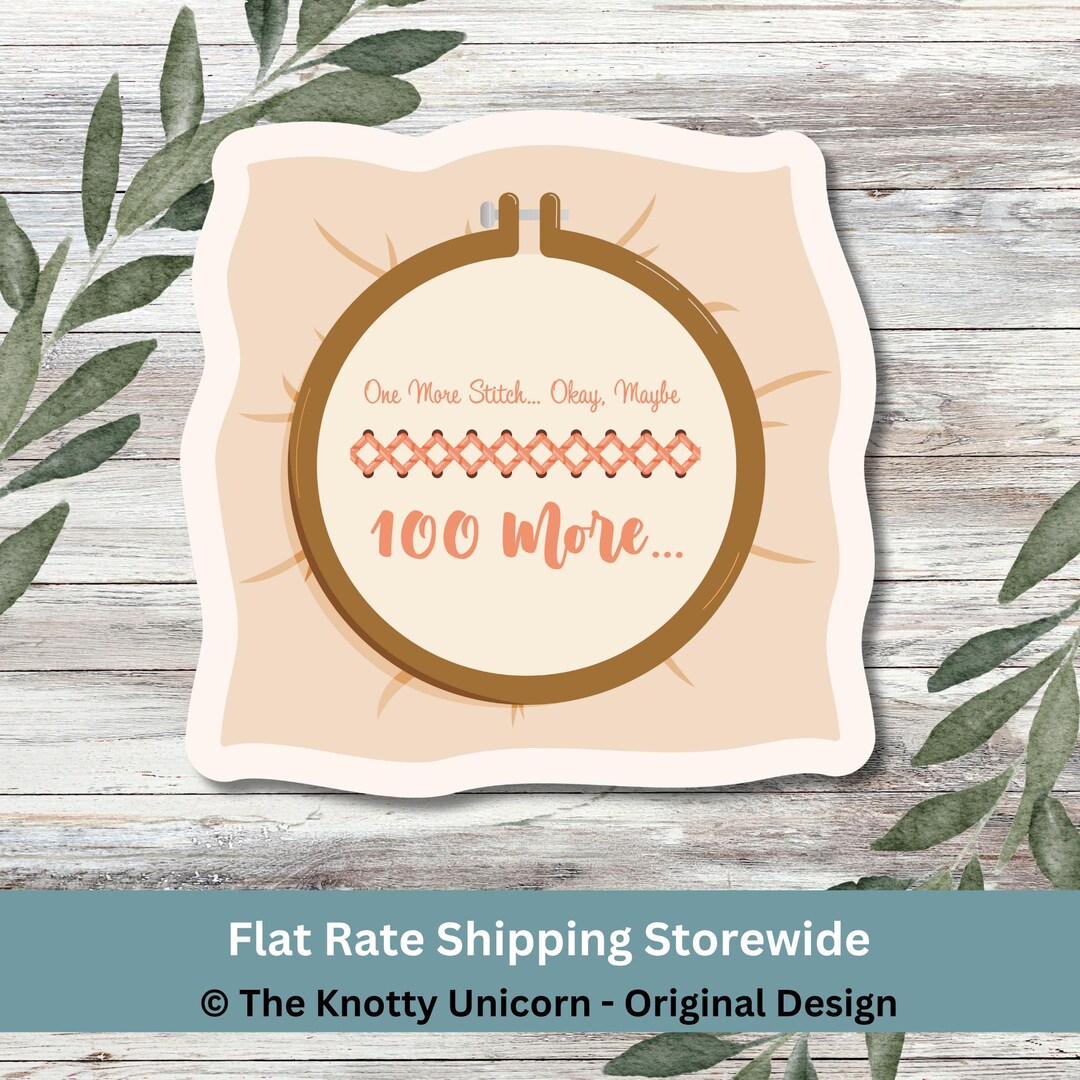 Cross Stitch Sticker, Funny Craft Sticker, Gift for Stitchers ...