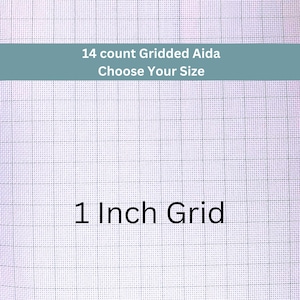 14 Count Gridded Aida Cloth - White Aida With Removable Grid Lines ...