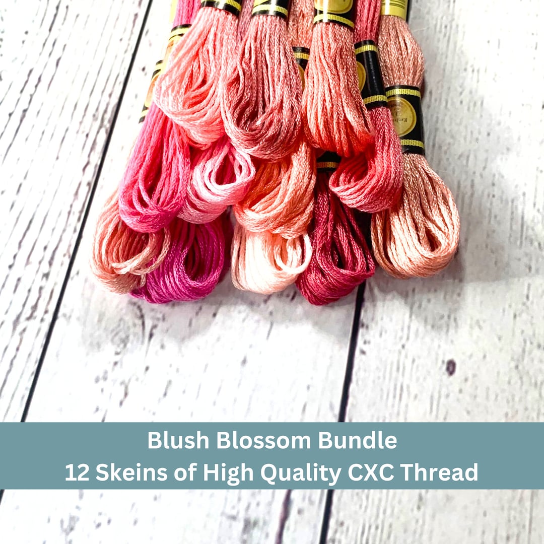 Blush Blossom 12 Pack Embroidery Floss: CXC Threads for Needlecraft ...