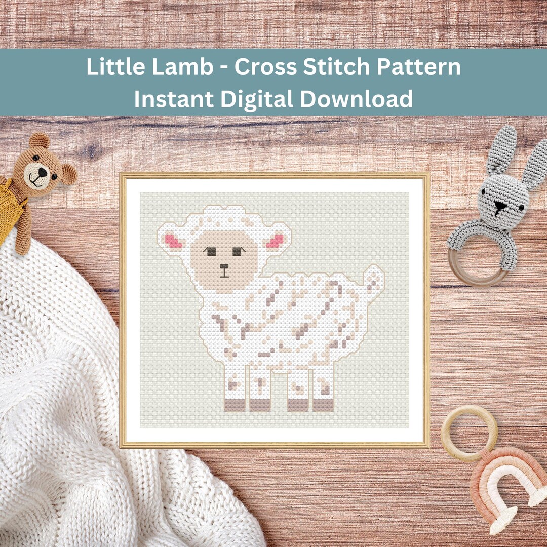 Baby Sheep Cross Stitch Pattern | Digital PDF Download | Farm Animal ...