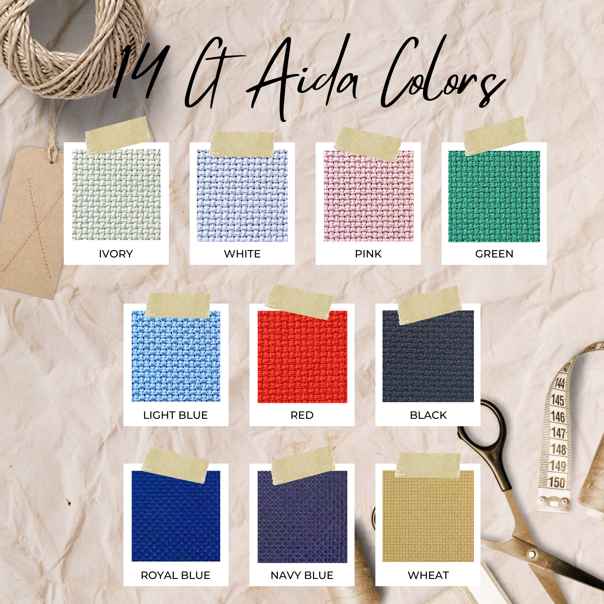 14 Count Aida: Cross Stitch & Embroidery, Needlepoint Evenweave, DIY ...