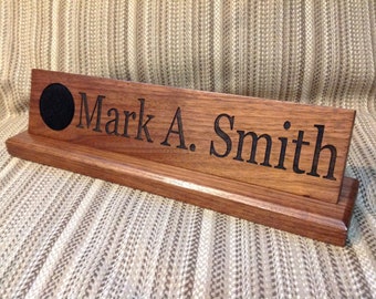 Custom Military Desk Nameplate 15 Inch Solid Cherry Wood Name Plate ...