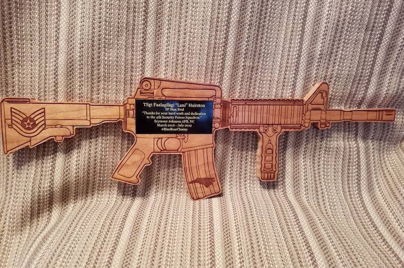 Rifle Plaque M4 With Personalized Plate - Military Plaques ...