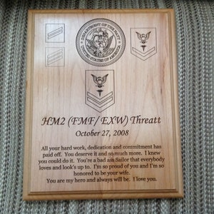 Custom Military Plaques - Military, Air Force, Navy, Marine Corps, Army ...