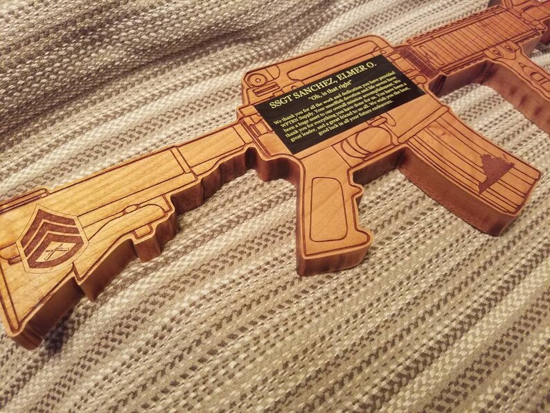 Rifle Plaque M4 With Personalized Plate - Military Plaques ...