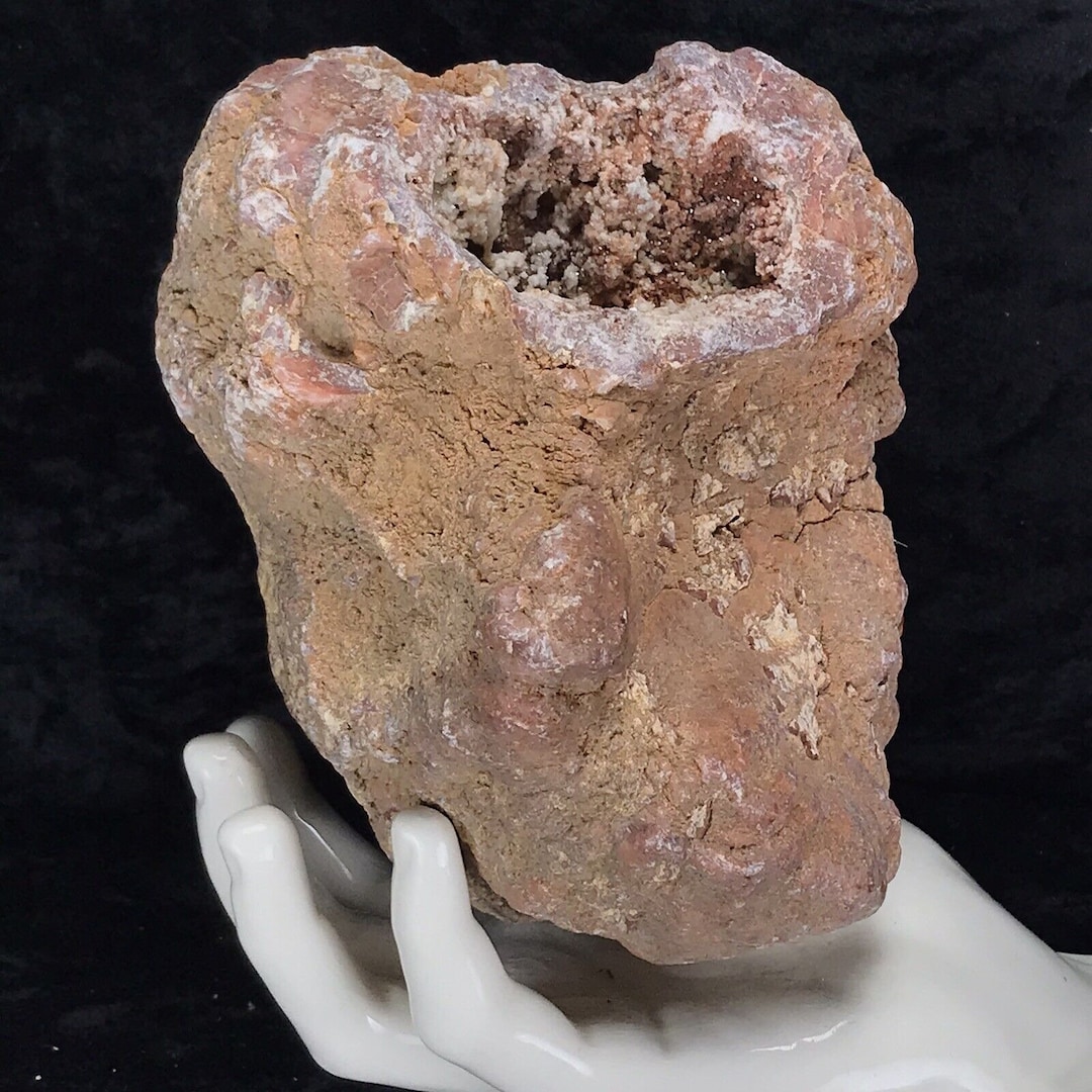 6” Rough Uncut Red Geode Crystal Chalcedony Quartz Unopened 3.11lb ...