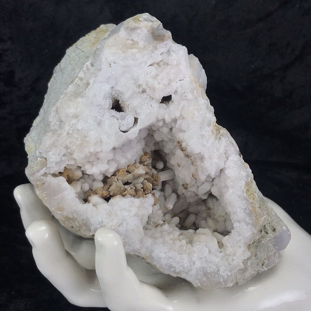 4-1/2 Quality Milky Quartz Crystal Cluster Calcite Geode Terminated ...