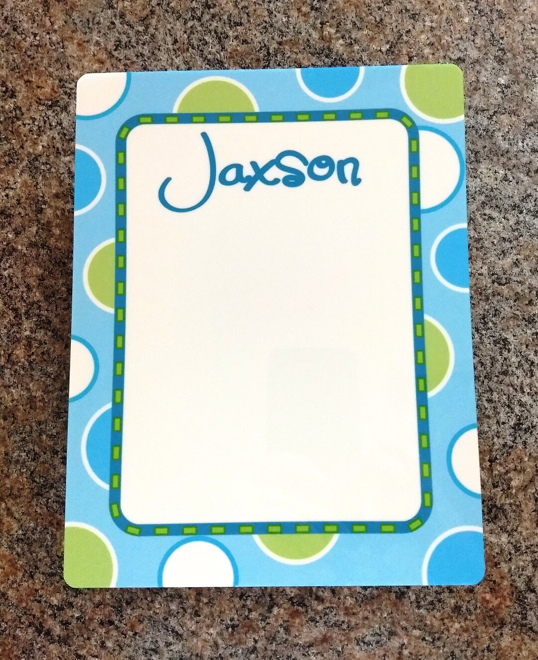 Personalized Dry Erase Board With Multi-colored Dots, Message and Memo ...