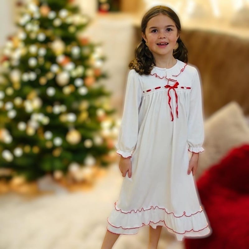 Red Cotton Night Gown - Etsy