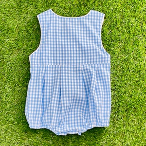 Bunny Smocked Boy's Bubble in Blue Gingham - Easter Boy Outfit, Spring ...