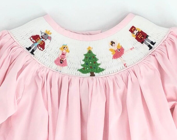 THE NUTCRACKER Hand-smocked Girl's Bishop Bubble Nutcracker Smocked ...