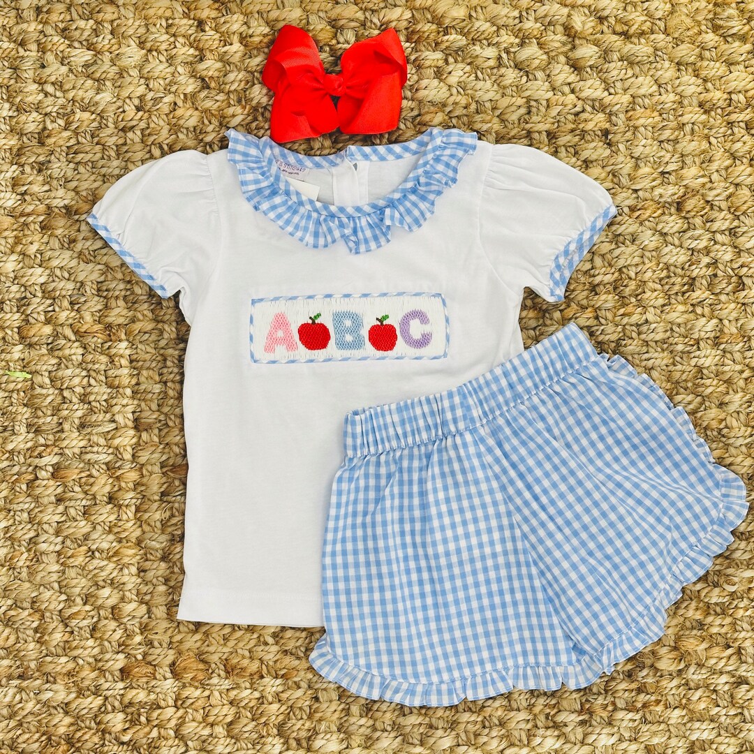 ABC Smocked School Shirt in Cotton Knit - (shorts Sold Separately ...