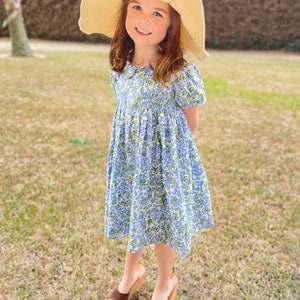 Smocked Charlotte Dress With Hydrangeas Easter, Spring, Summer, Vintage ...