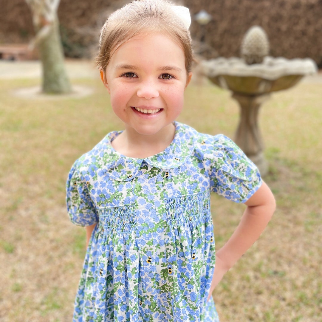 Smocked Charlotte Dress With Hydrangeas Easter Spring - Etsy