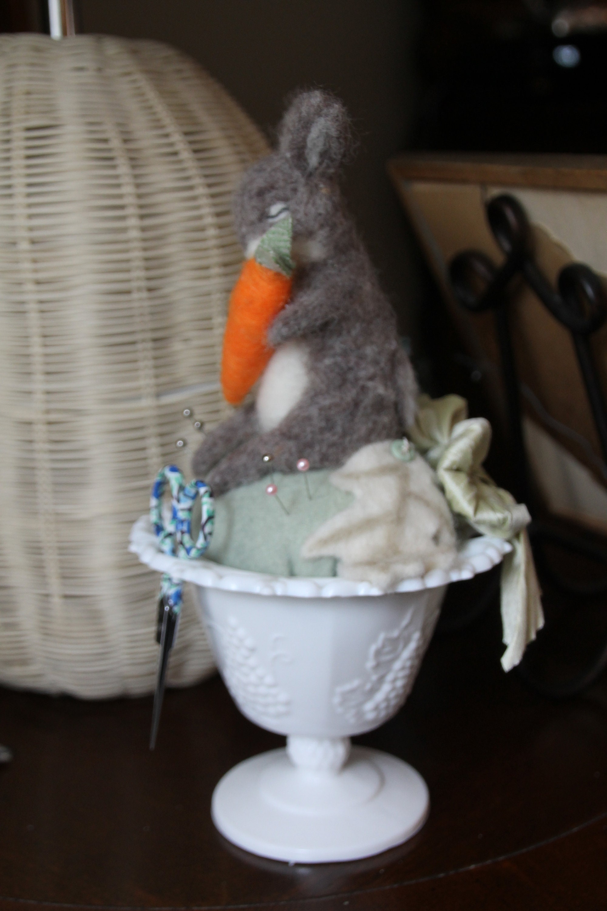 Bunny Pin Cushion Sewing Tool Holder OOAK - Etsy