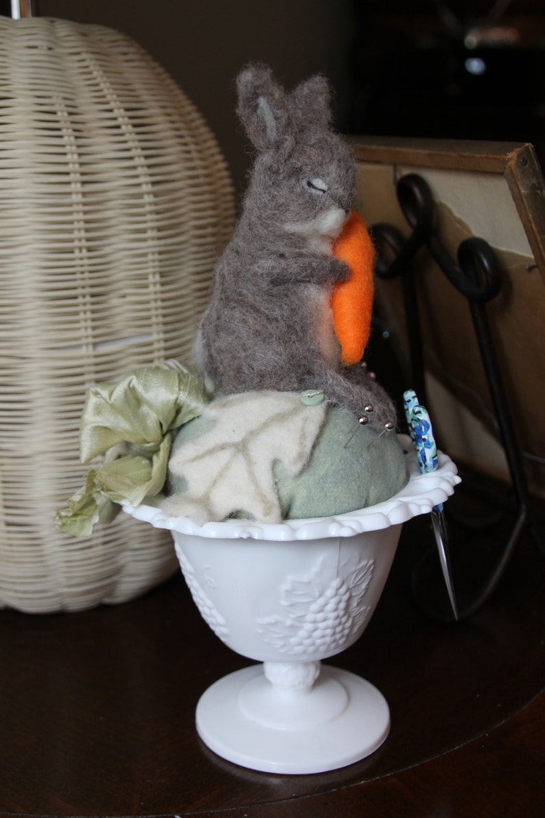 Bunny Pin Cushion Sewing Tool Holder OOAK - Etsy