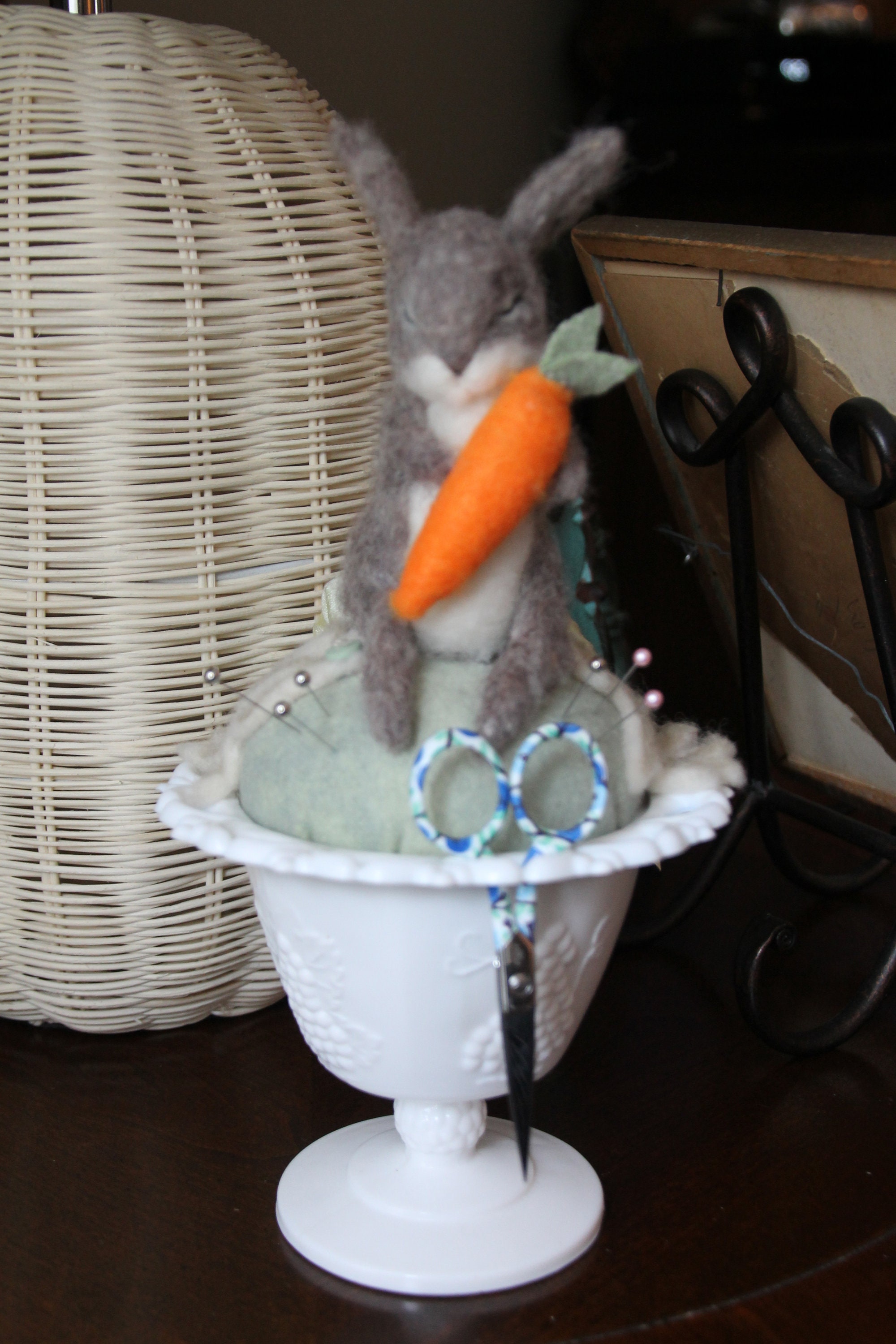 Bunny Pin Cushion Sewing Tool Holder OOAK - Etsy