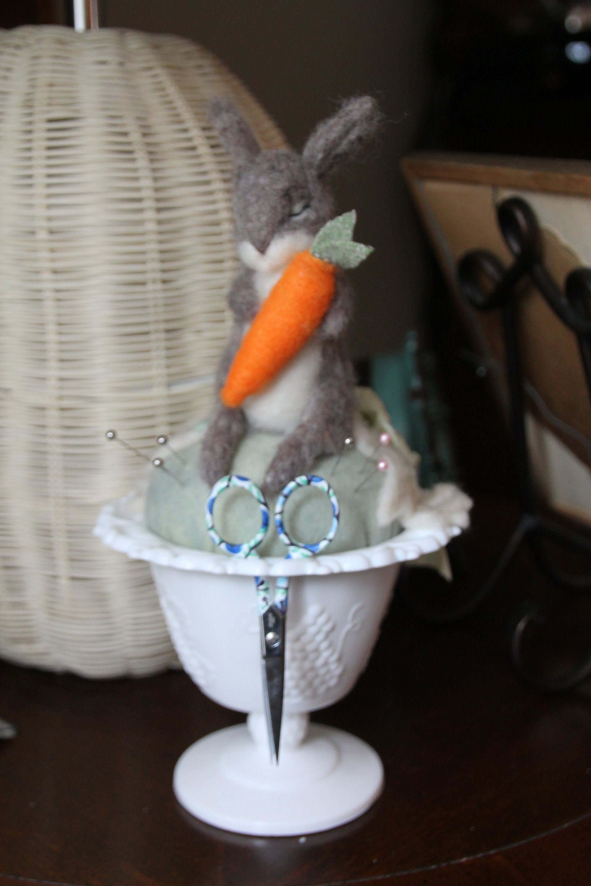 Bunny Pin Cushion Sewing Tool Holder OOAK - Etsy