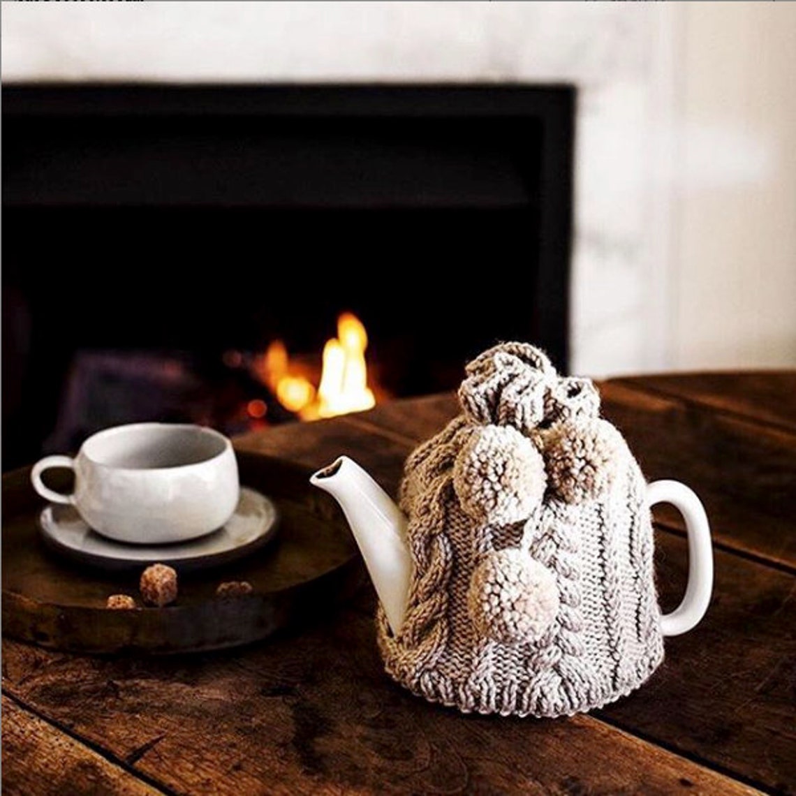 Cabled Tea Cosy Knitting Pattern | Etsy