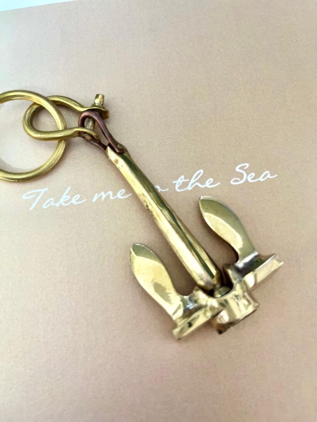 Brass Anchor, Sea Vibes Gift, Patent Anchor Key Chain, Nautical ...