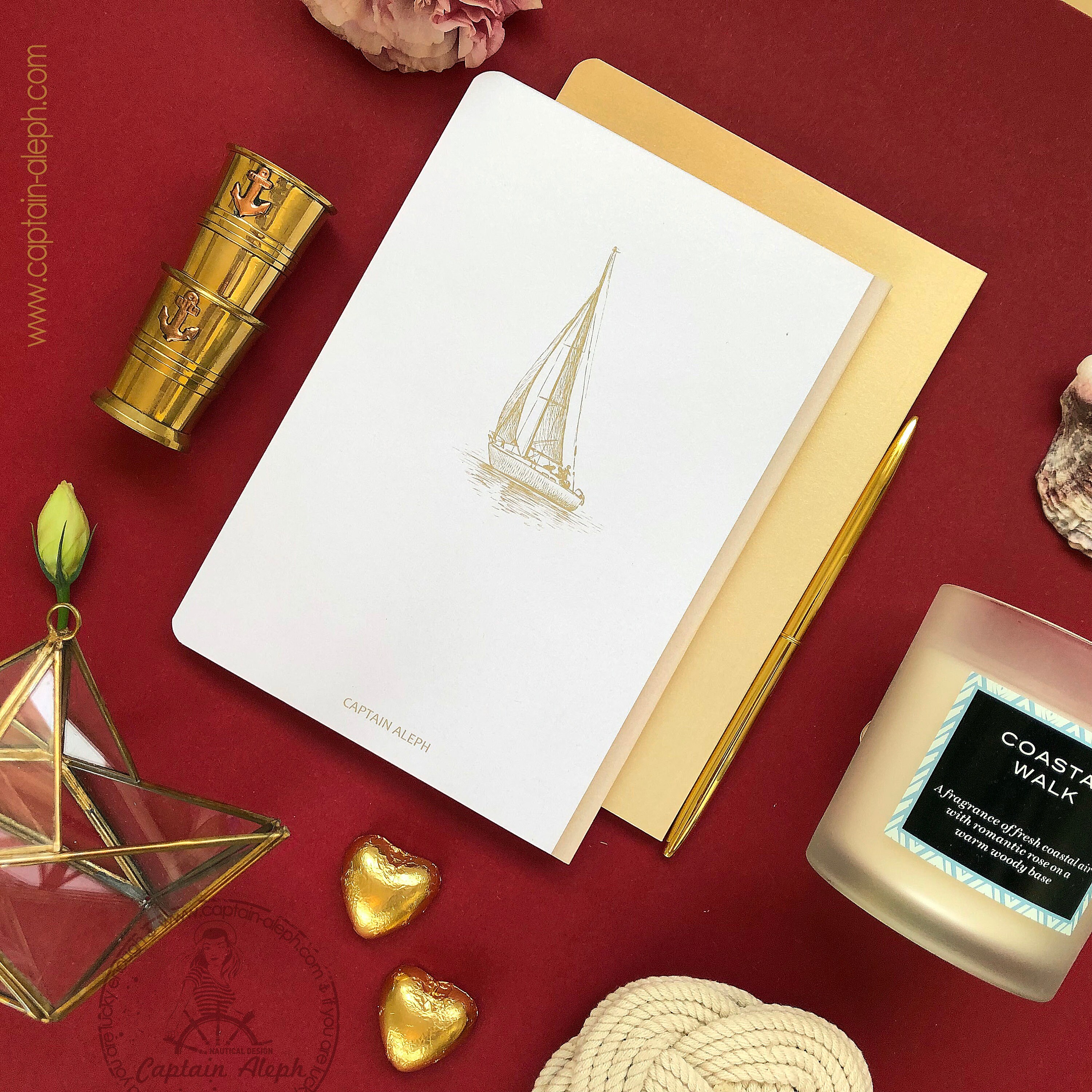 Good Vibes Gift, Sail Boat Notebook, Coastal Style Notebook, Nautical ...