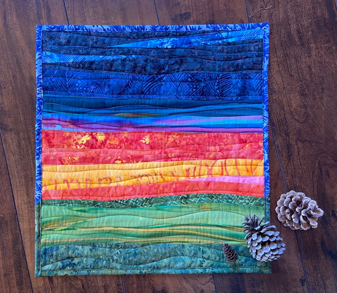Small Art Quilt, Abstract Landscape, Original Design - Etsy