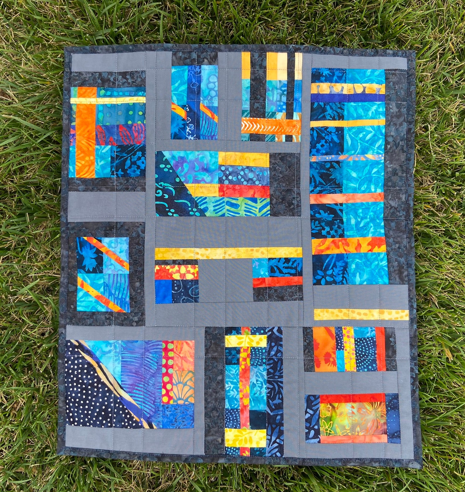 Bold Art Quilt Batik Fabrics Modern Fiber Art Wall Quilt - Etsy