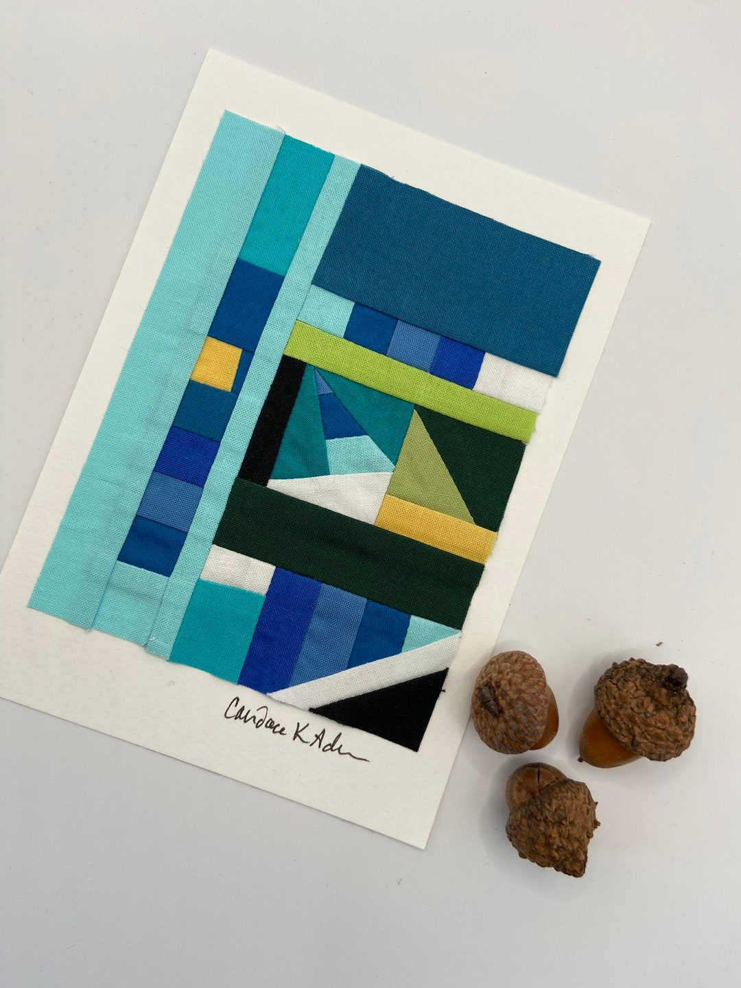 Mini Abstract Art Quilt, 5 X 7 Inches, Frameable - Etsy