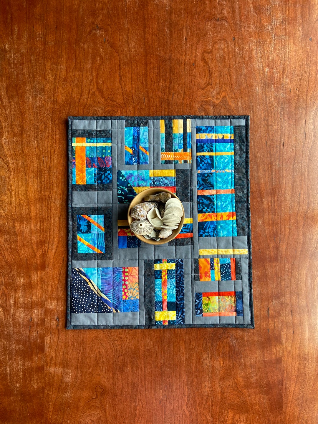 Bold Art Quilt Batik Fabrics Modern Fiber Art Wall Quilt - Etsy