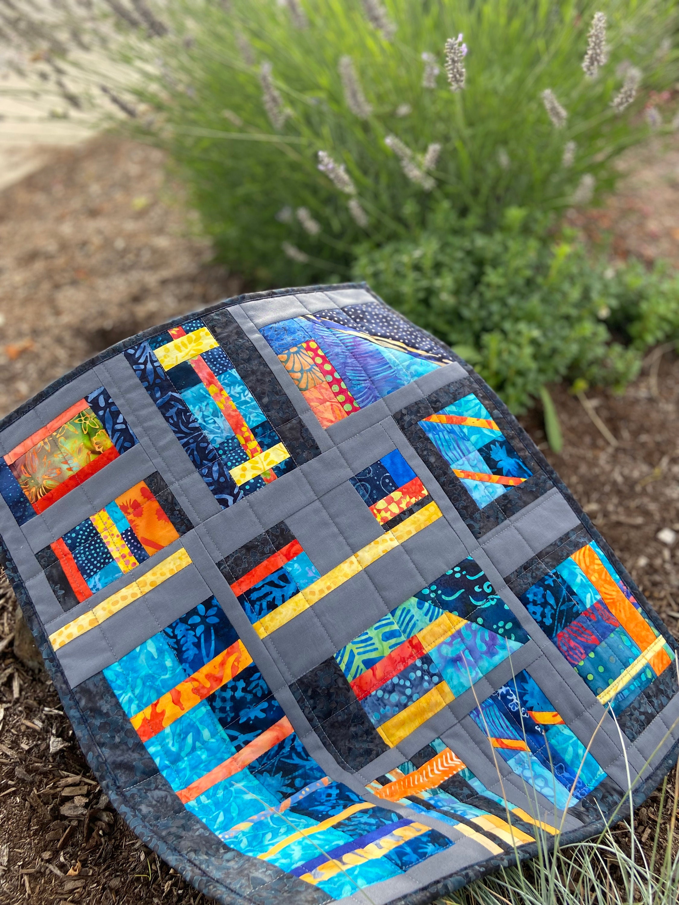 Bold Art Quilt Batik Fabrics Modern Fiber Art Wall Quilt - Etsy