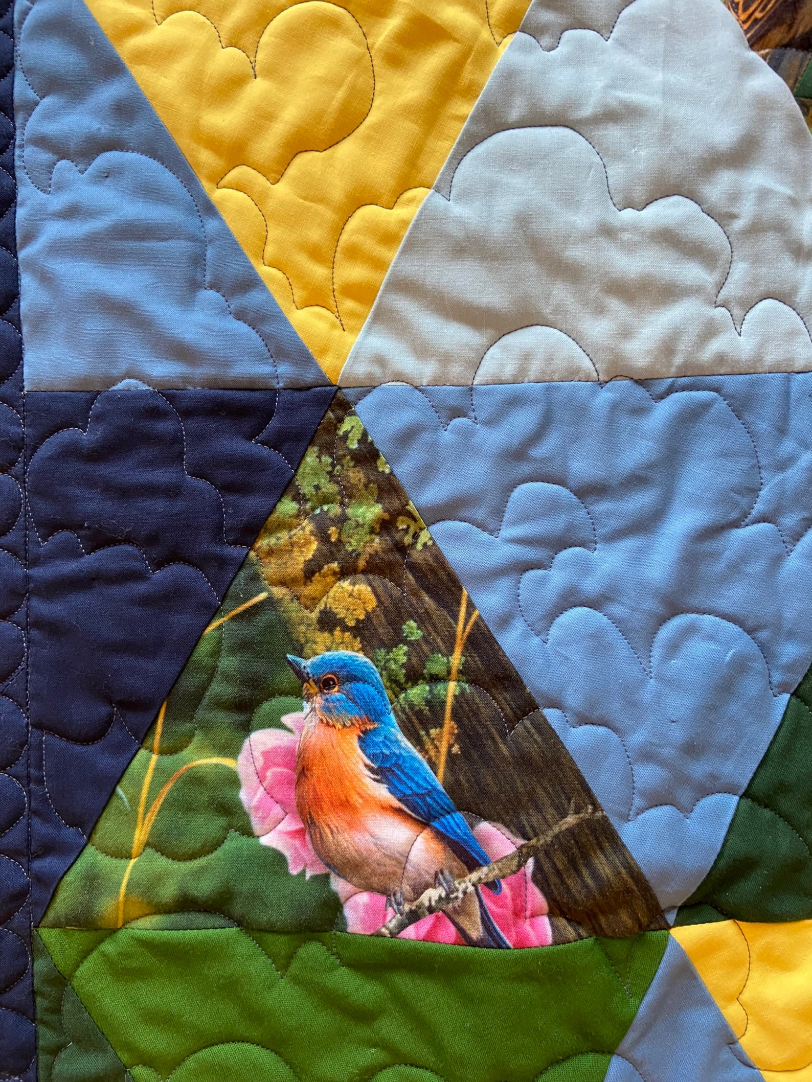 Triangle Bird Lap Quilt, Modern Art Quilt in Solids - Etsy