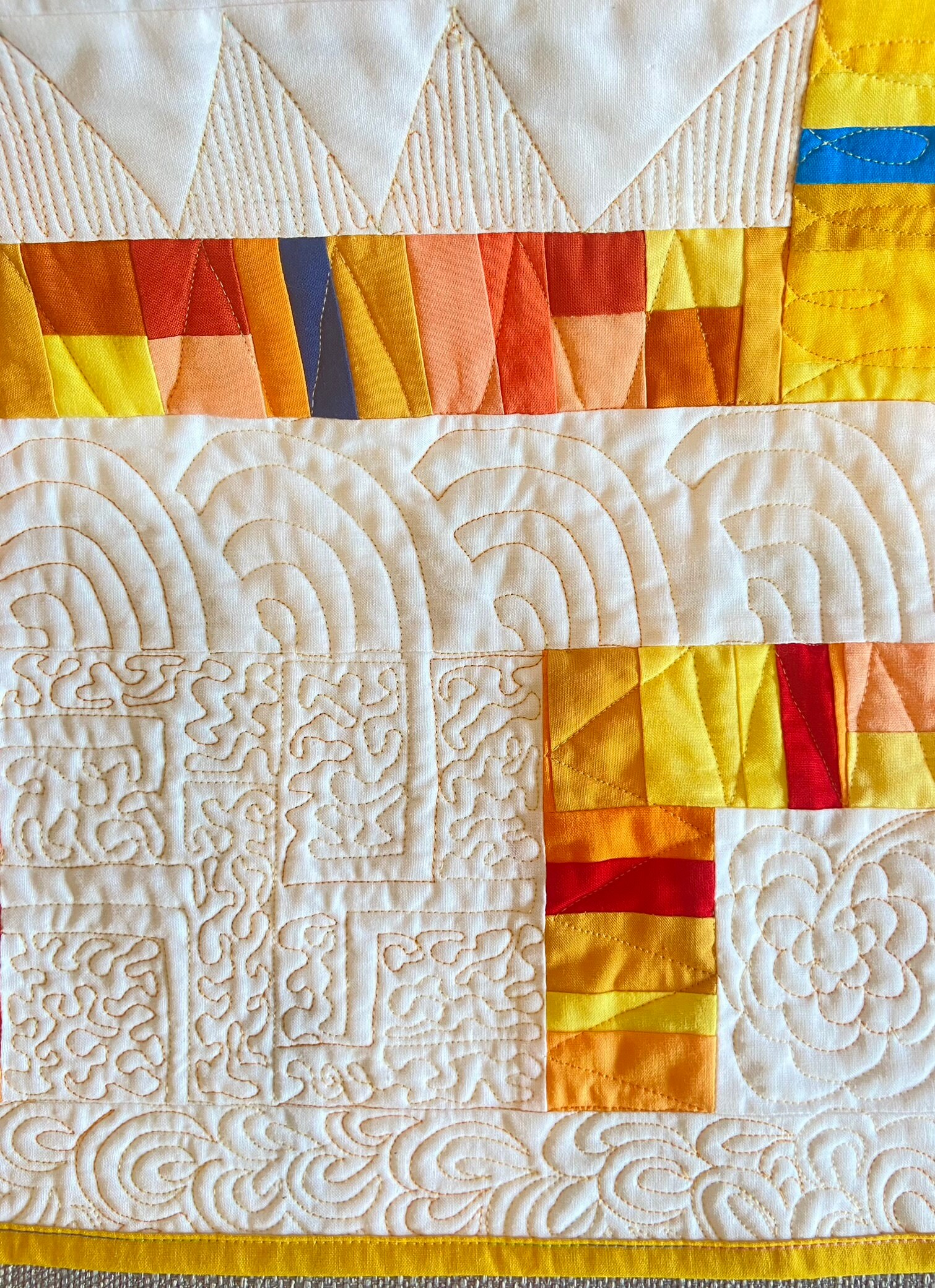 Modern Fiber Art Quilt, Original Design, Rainbow - Etsy