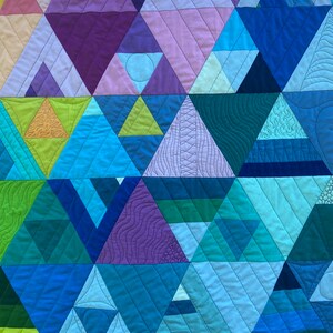 Modern Triangle Solid Fabric Rainbow Quilt - Etsy